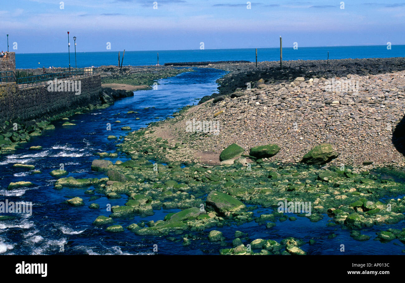 Devon England Lynmouth River To Sea Single Channel Estuary Stock Photo ...