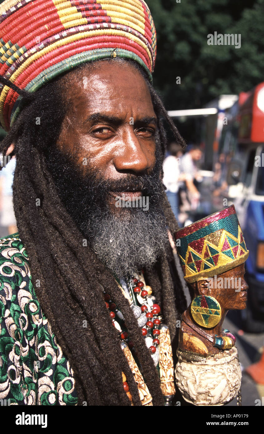A rastafarian spectates at the Notting Hill Carnival London Stock Photo ...