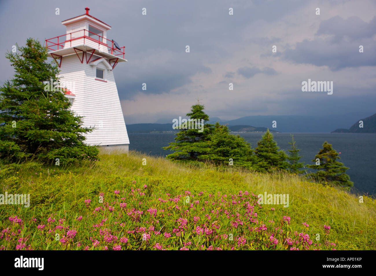 Woody Point Lighthouse in the town of Woody Point, Gros Morne National ...