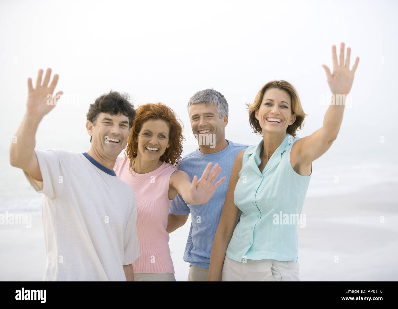 Two people waving goodbye hi-res stock photography and images - Alamy