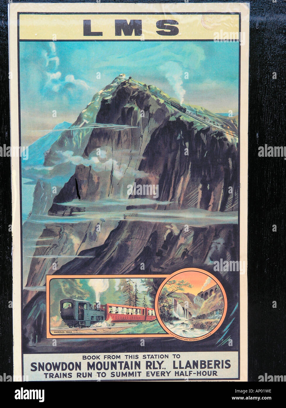 LMS poster Snowdon Mountain Railway Stock Photo - Alamy