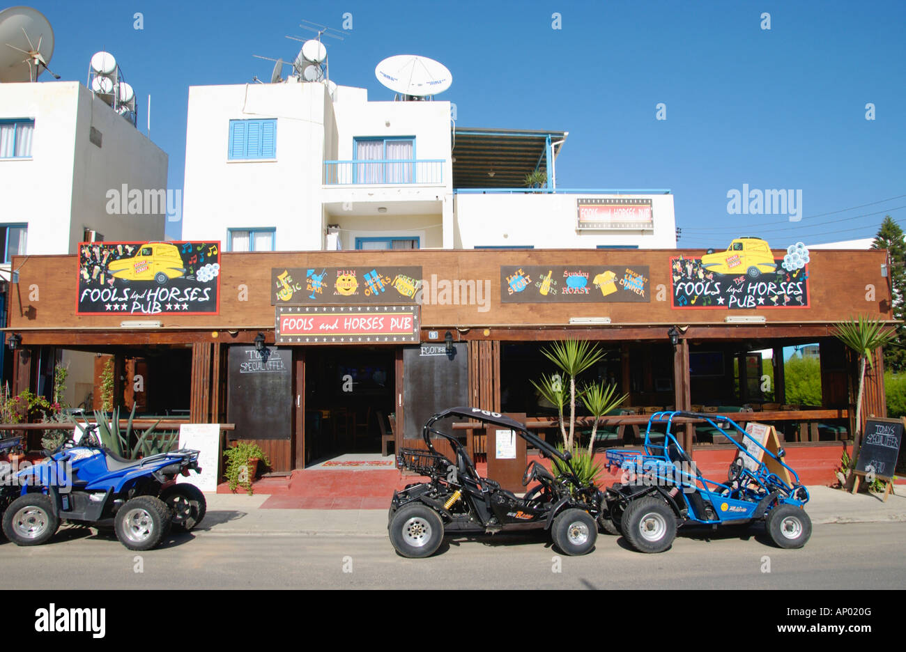 FOOLS AND HORSES PUB at Pernera on the Mediterranean island of Cyprus ...