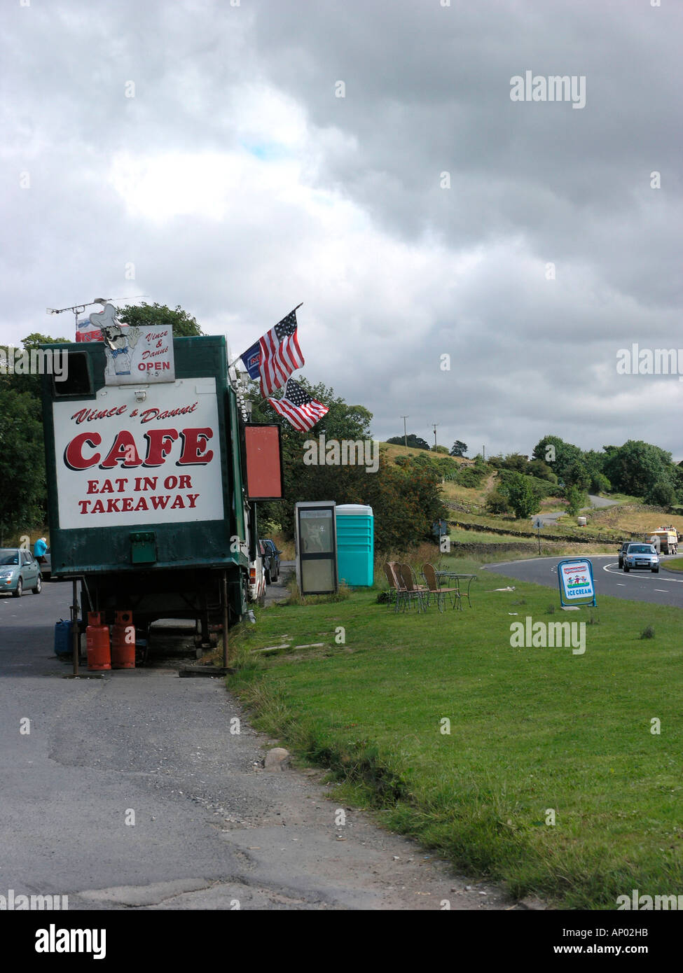 Roadside cafe on A59 in North Yorkshire Stock Photo - Alamy