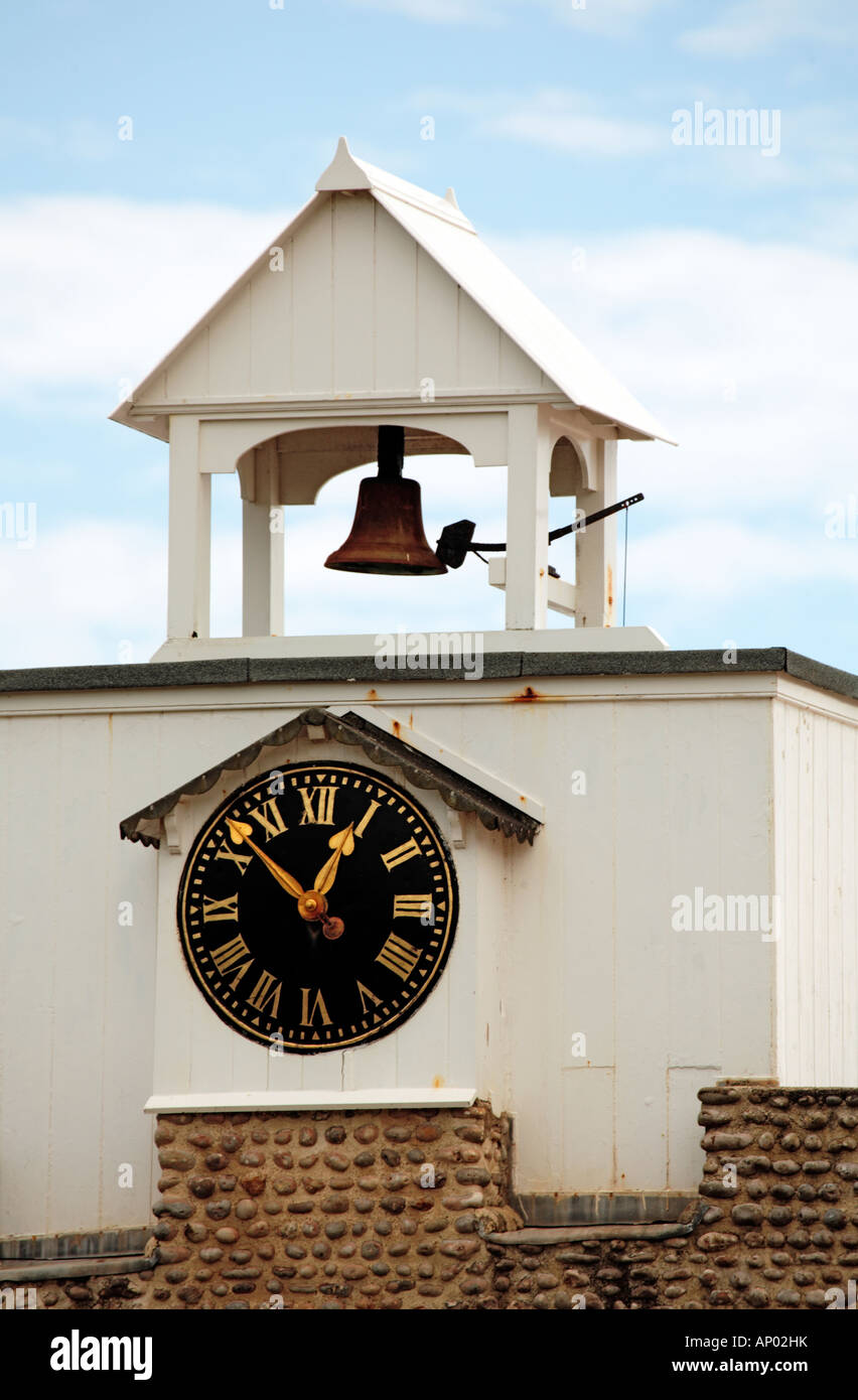 BELL AND CLOCK TOWER JACOB'S LADDER BAY SIDMOUTH DEVON ENGLAND Stock ...