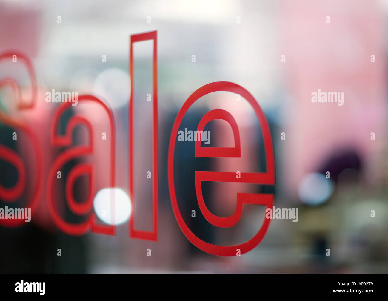 Sale text on shop window Stock Photo - Alamy