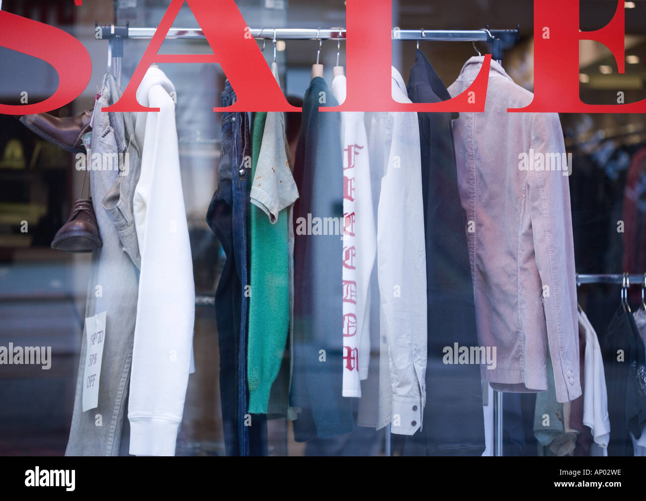 Sale sign on shop window Stock Photo - Alamy