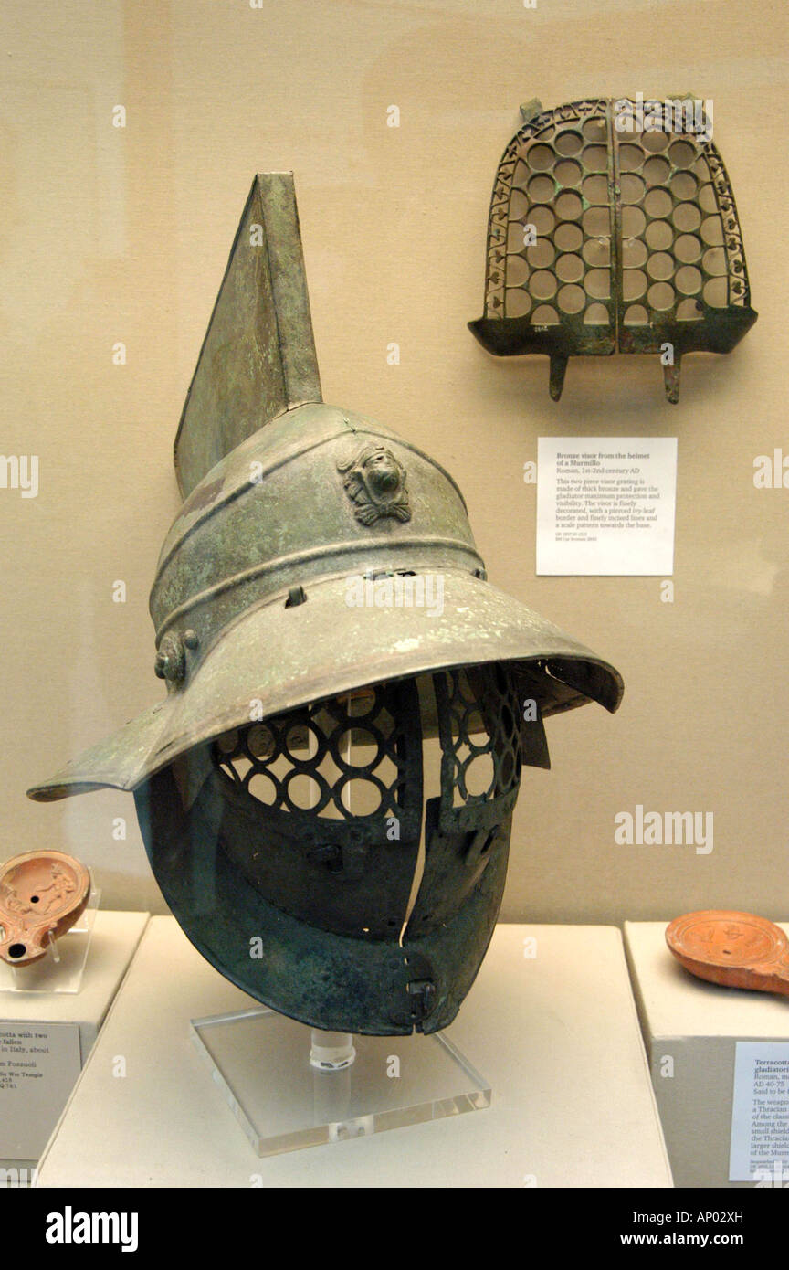 The British Museum Gladiator helmet London England 20 10 2002 Stock ...