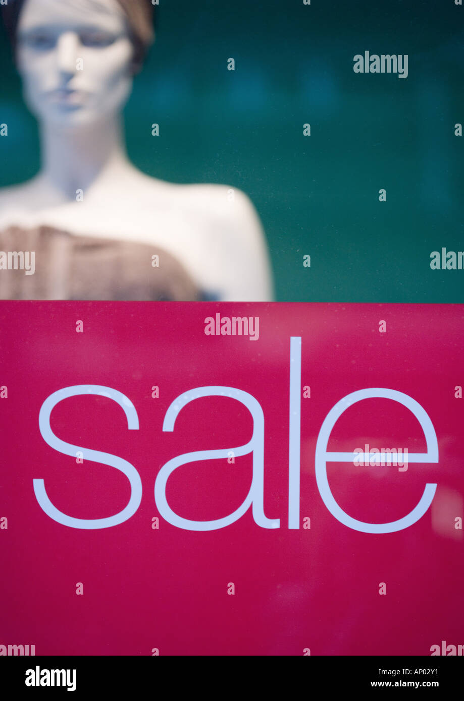 Sale sign on shop window Stock Photo - Alamy