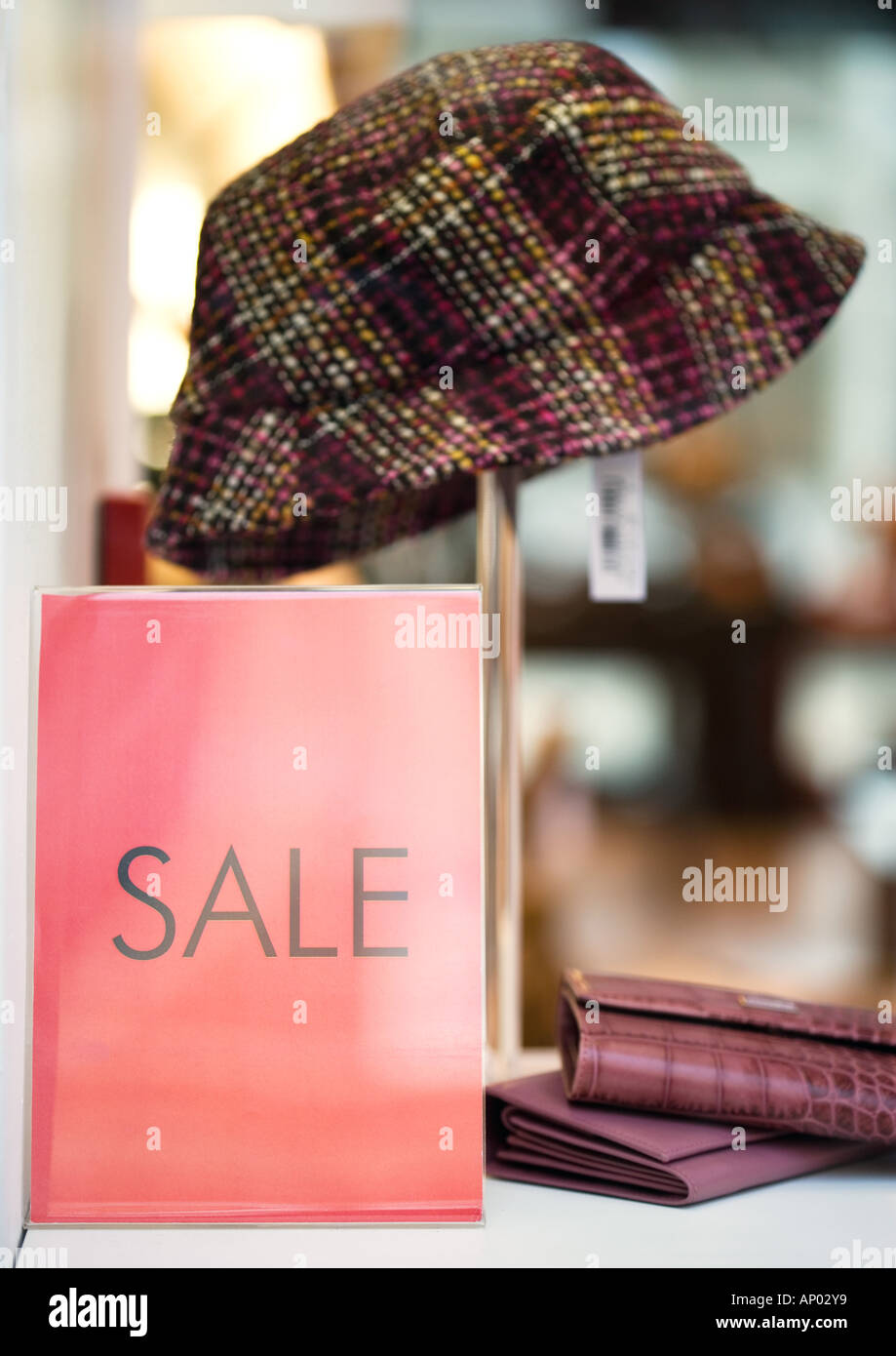 Sale sign in accessory shop Stock Photo - Alamy