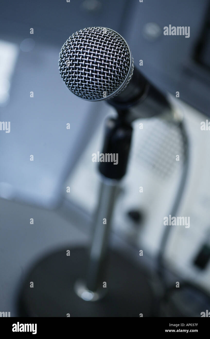 microphone on a stand Stock Photo - Alamy