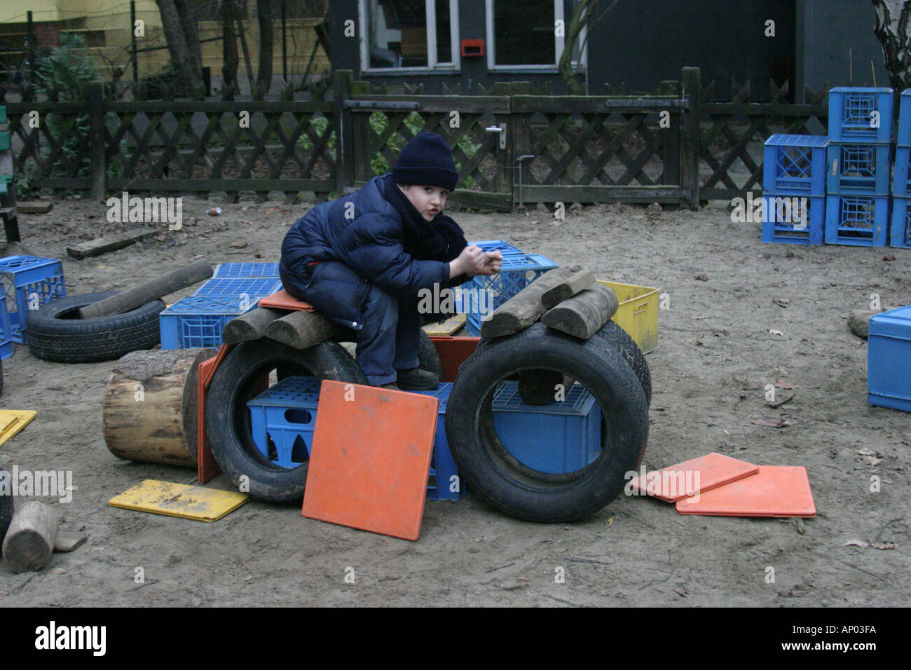 A five years old boy is playing driving his car Stock Photo - Alamy