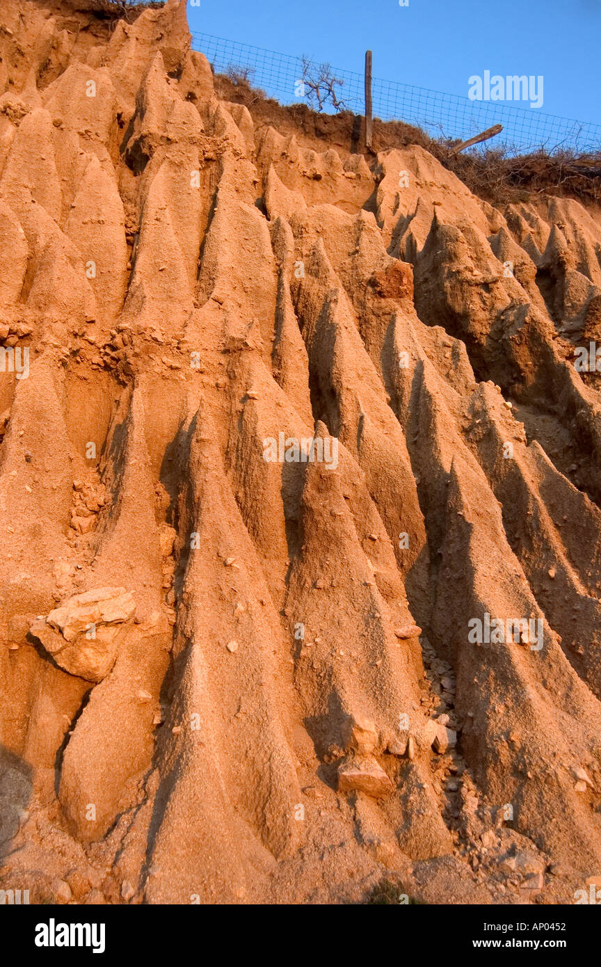SOIL EROSION creates beautiful fluted shapes and is caused by a roadway ...