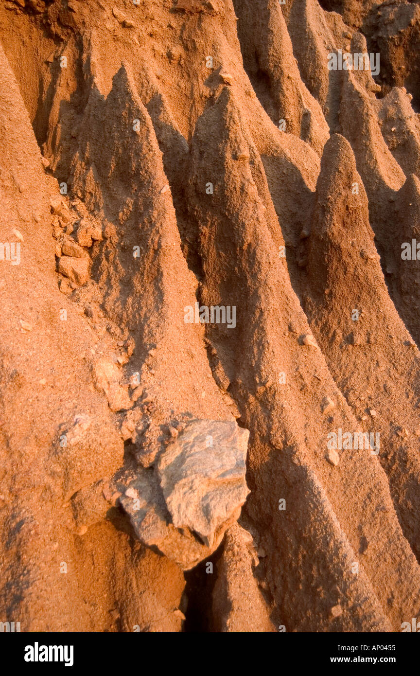 SOIL EROSION creates beautiful fluted shapes and is caused by a roadway ...