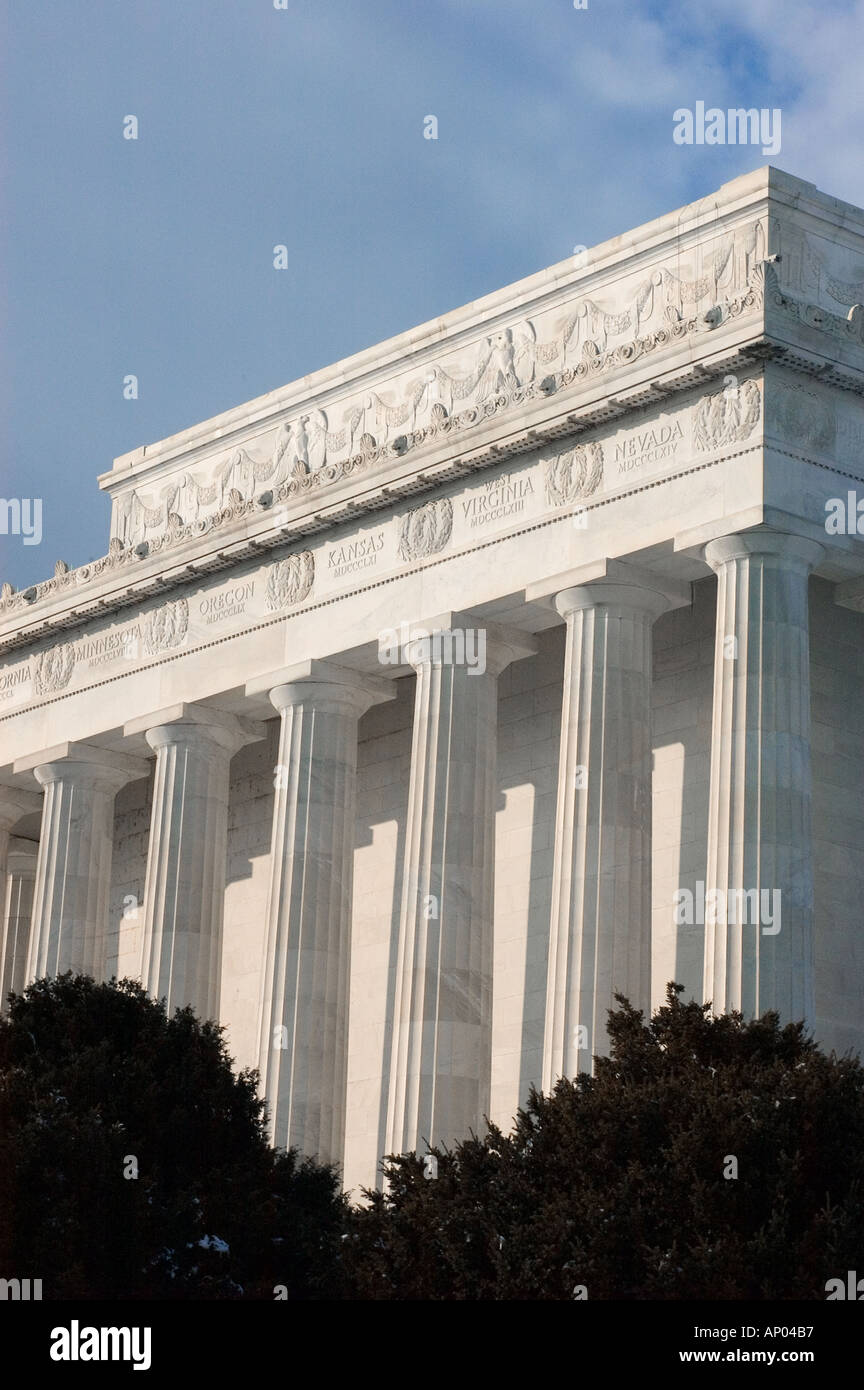 Classic ROMAN COLUMN architecture of the LINCOLN MEMORIAL on THE MALL ...
