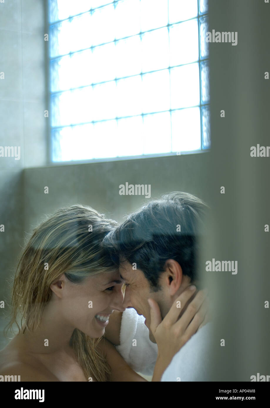 Couple Touching Each Others Face High Resolution Stock Photography and ...