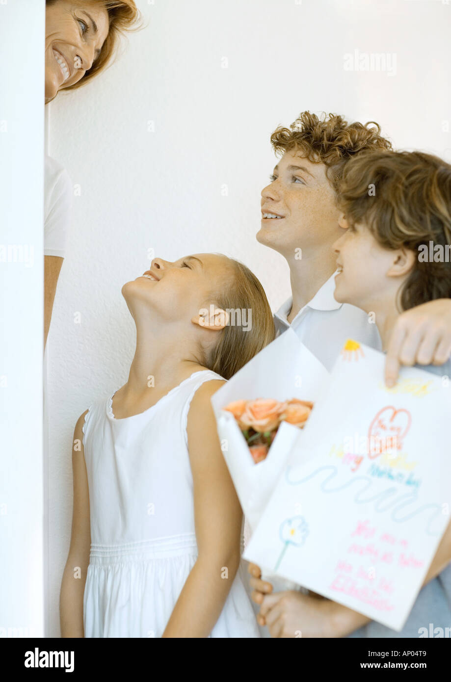 Children surprising each other hi-res stock photography and images - Alamy