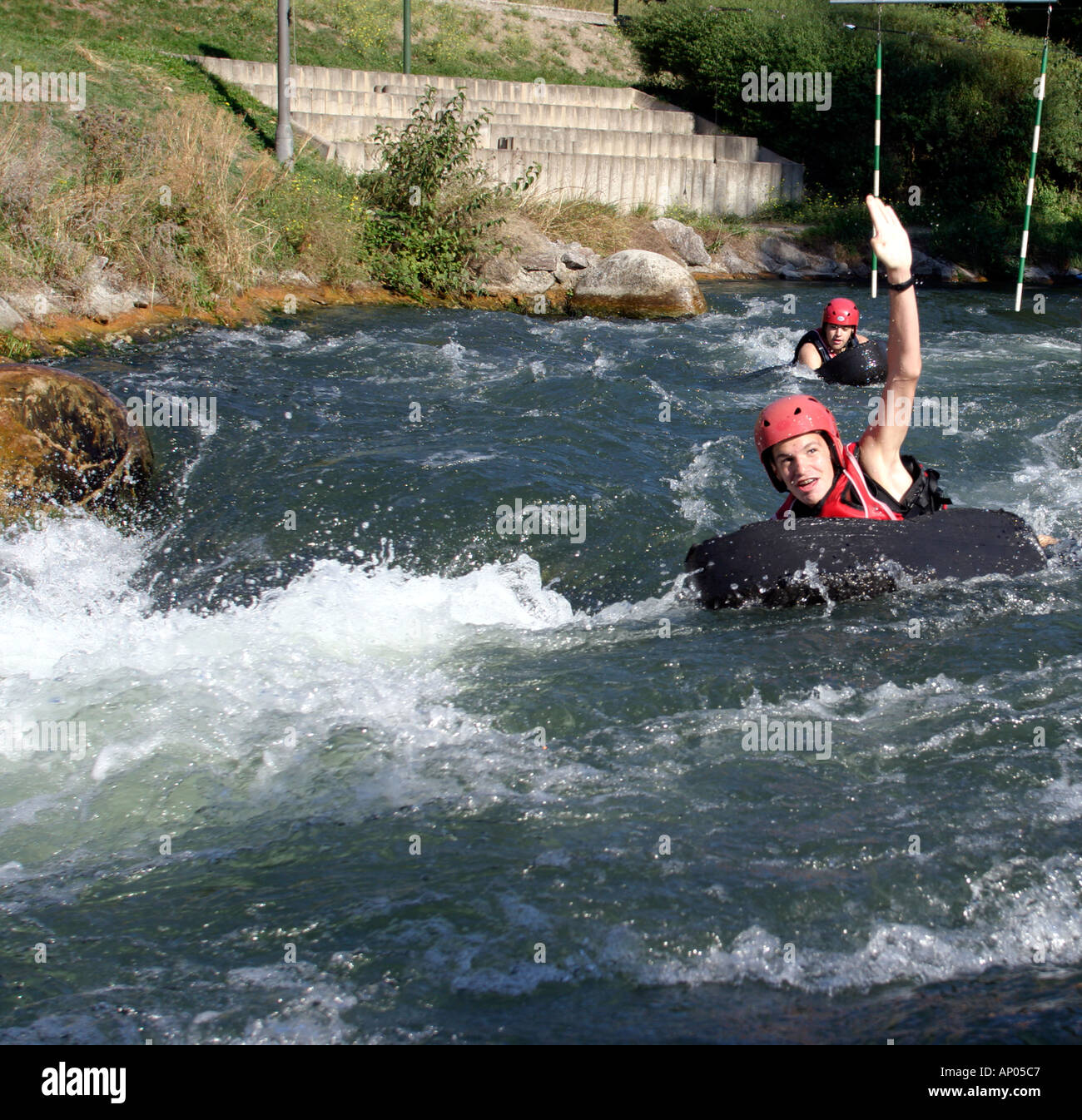 RIVER CANYONING WAVING Stock Photo - Alamy