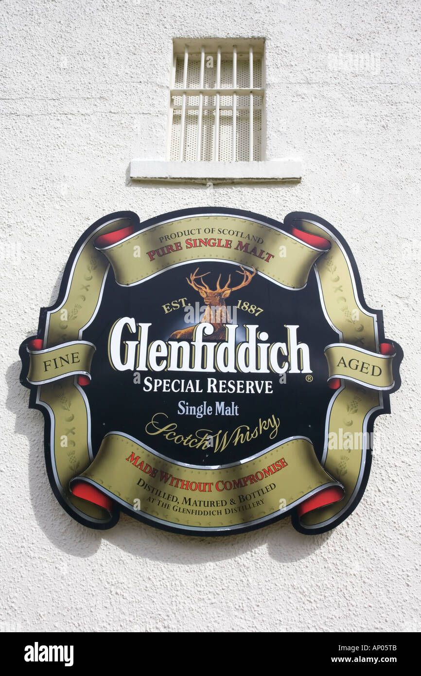 The Glenfiddich sign at the Glenfiddich distillery in the Scottish ...