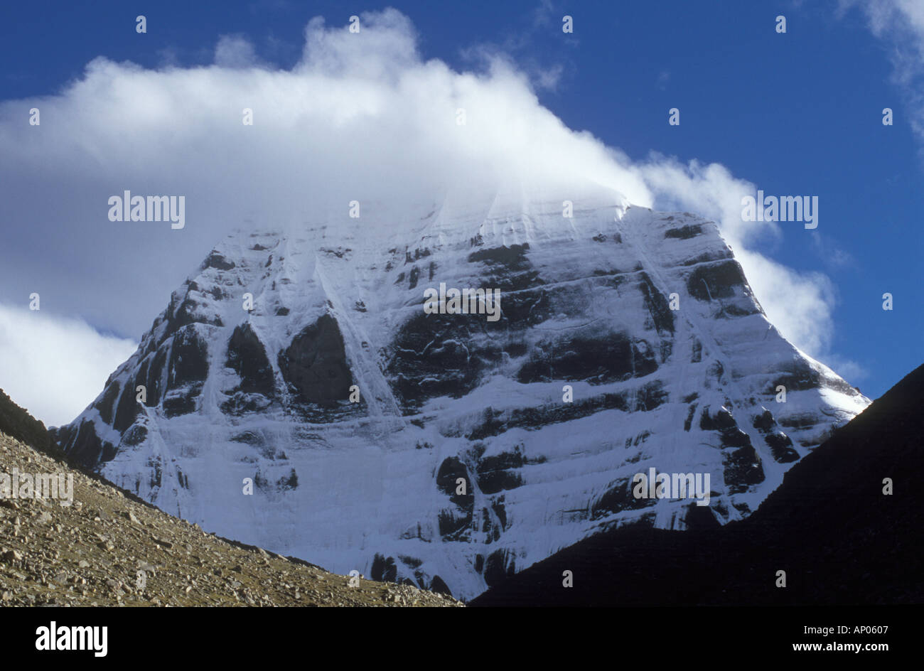 The North face of MOUNT KAILASH 6638 Meters the most sacred HIMALAYAN ...