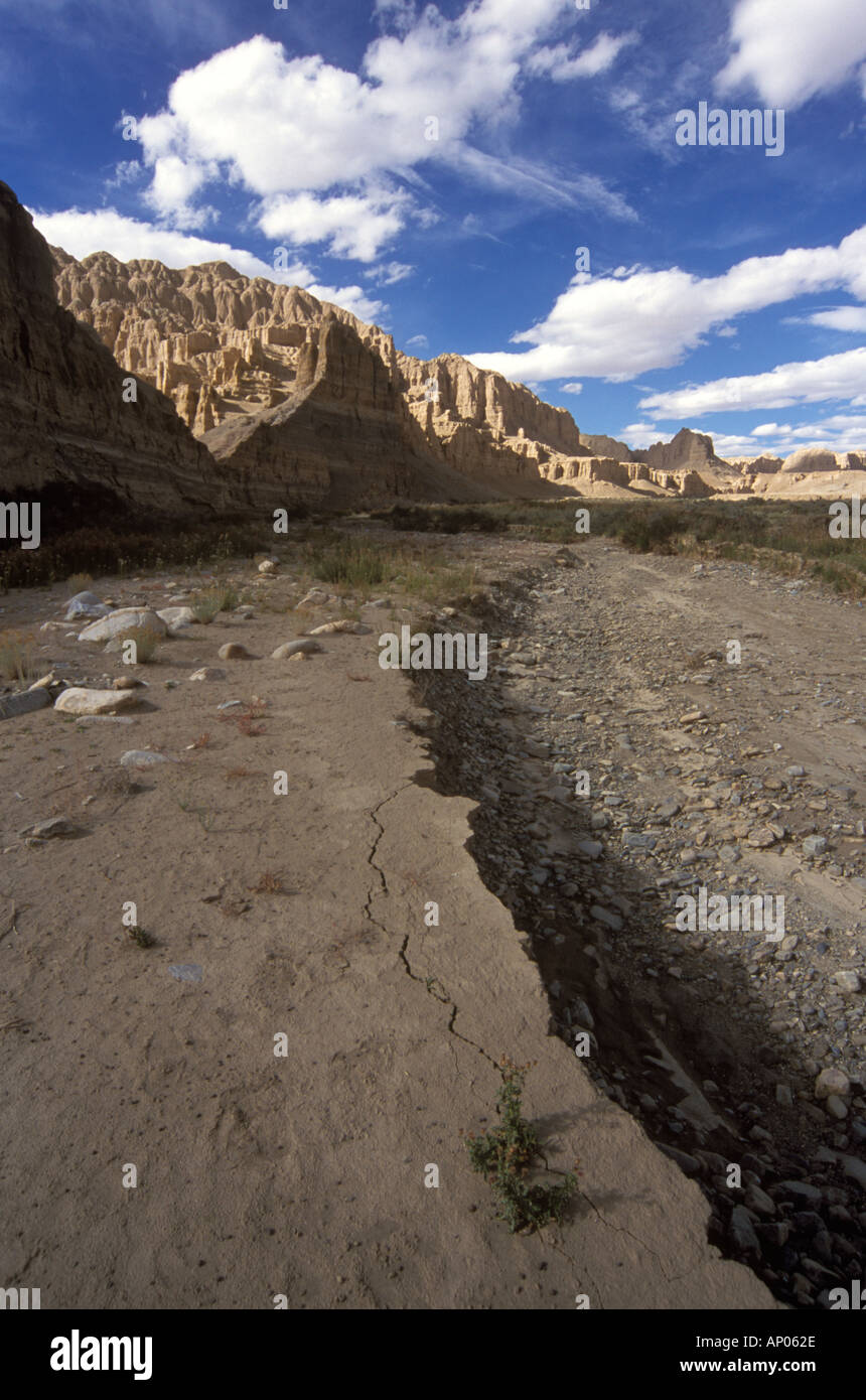 ERODED ROCK FORMATIONS RIVER BED in the HIMALAYAN GORGE north of the ...