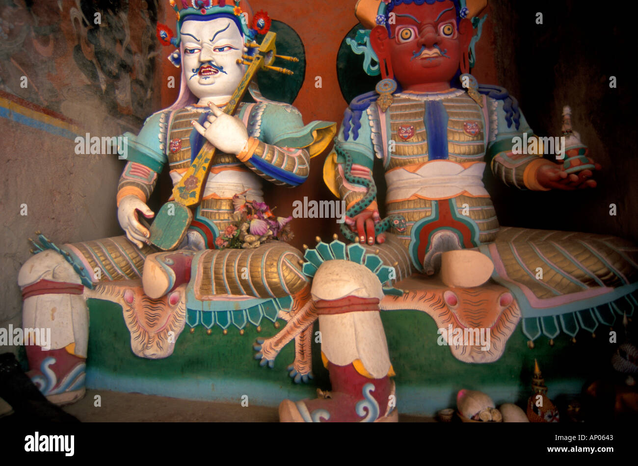 New GAURDIAN DIETY STATUES at DUKHANG ASSEMBLY HALL in THOLING ...