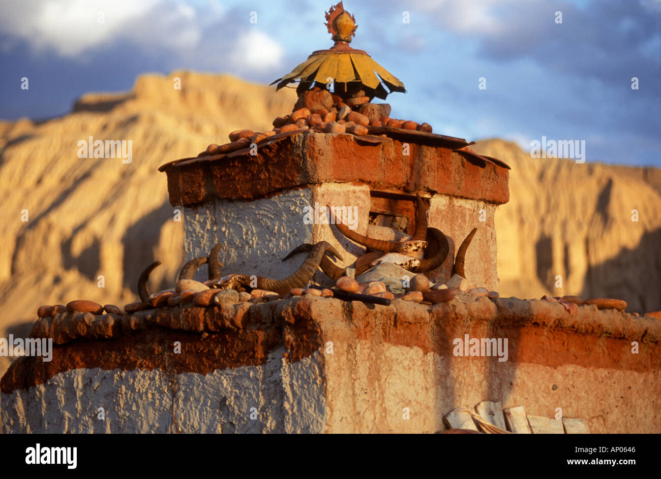 MANI STONES YAK SKULL in the 11th Century city of THOLING built by ...