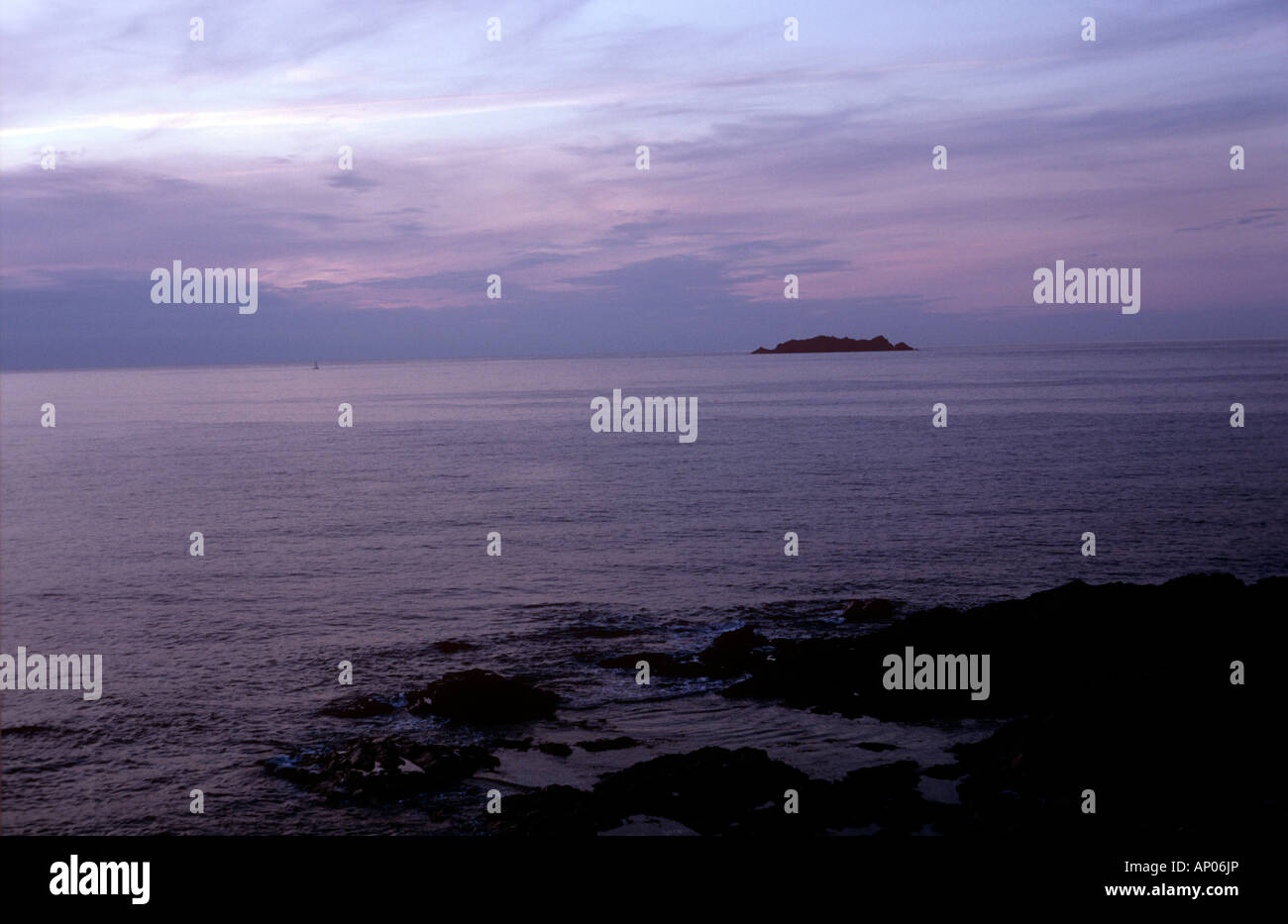 Sunset over Harlyn Bay Stock Photo - Alamy