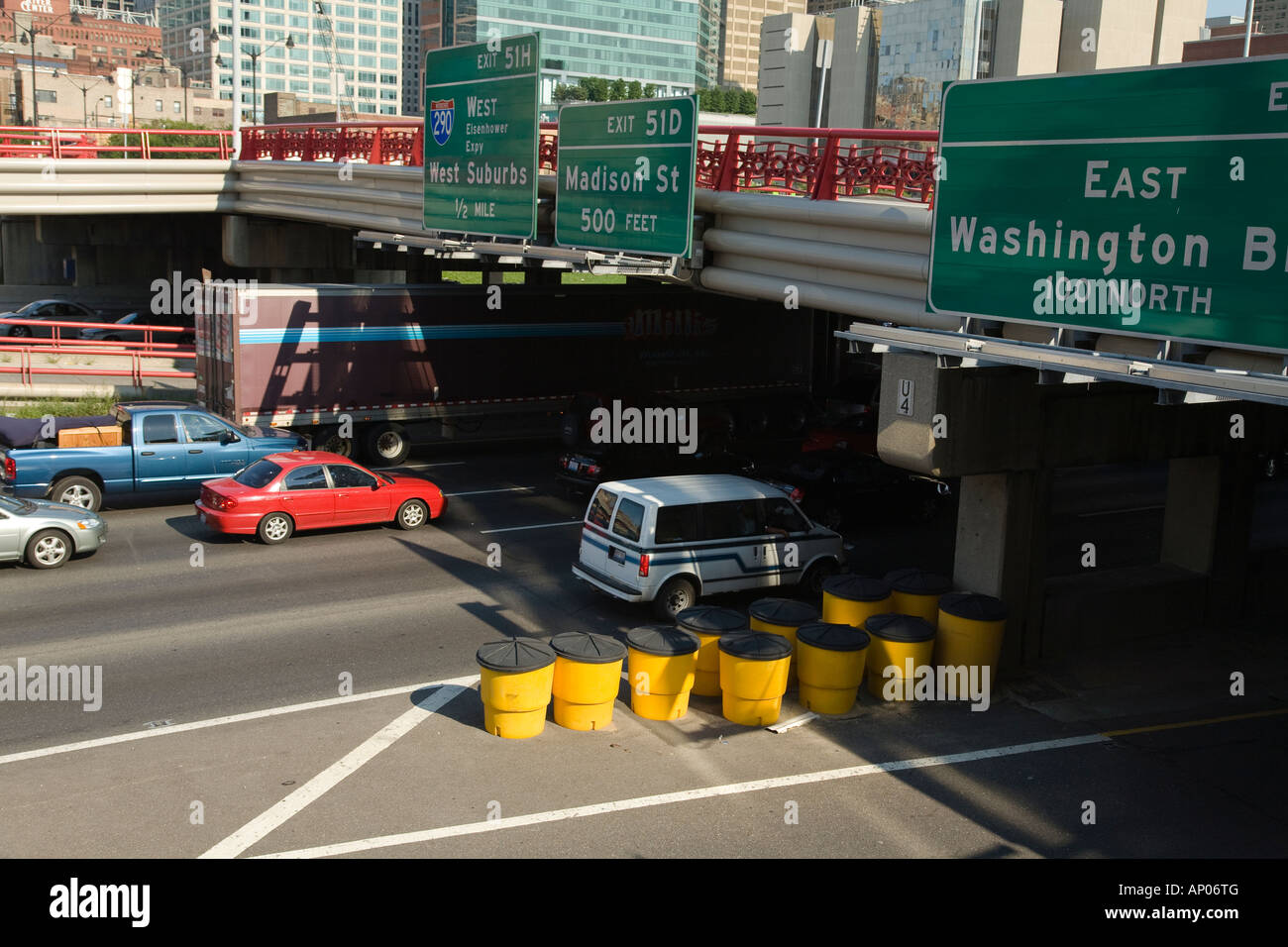 ILLINOIS Chicago Traffic on Kennedy Expressway interstate highway ...