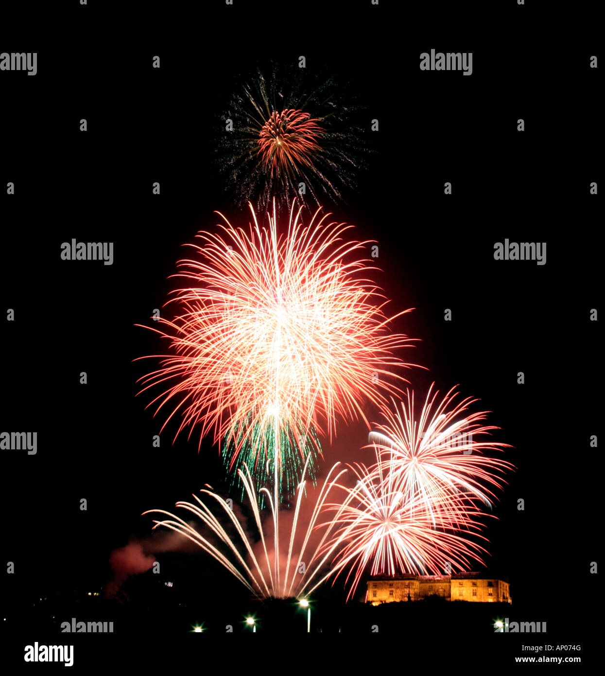 Rocket, starburst. Fireworks laid on by Nottingham City Council to ...