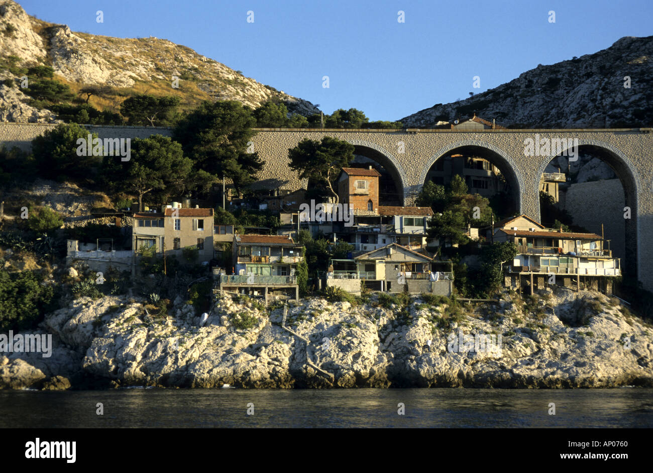 France Marseille Estaque Near Niolon Fisherman Houses And A Train ...