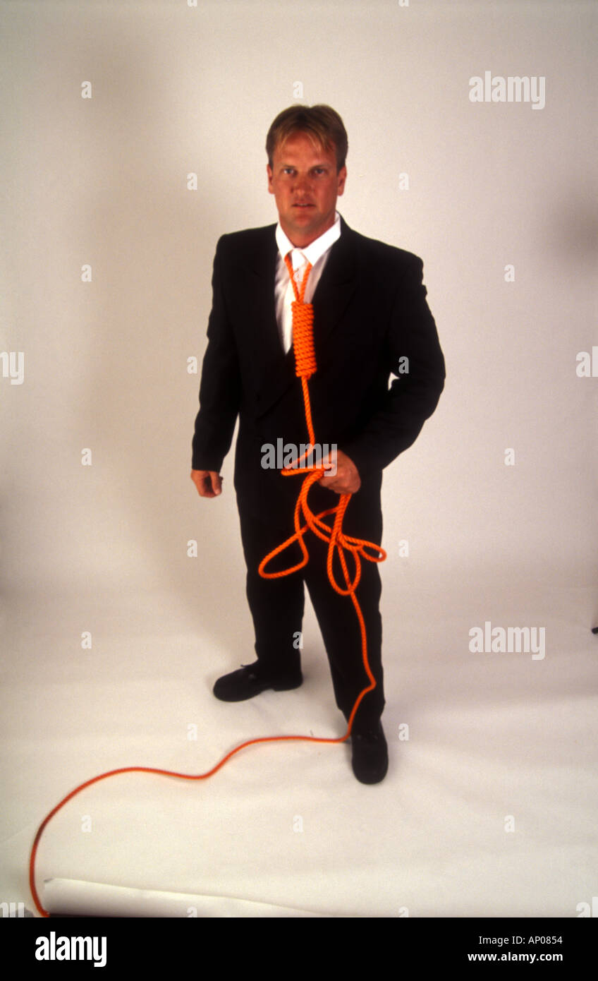 Necktie party going to work with a noose around your neck man tied up ...