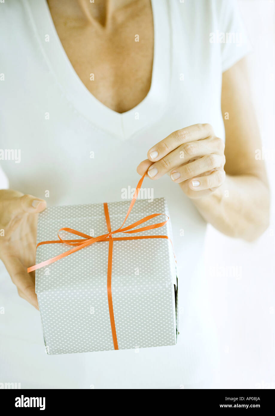 Cropped shot woman opening box hi-res stock photography and images - Alamy