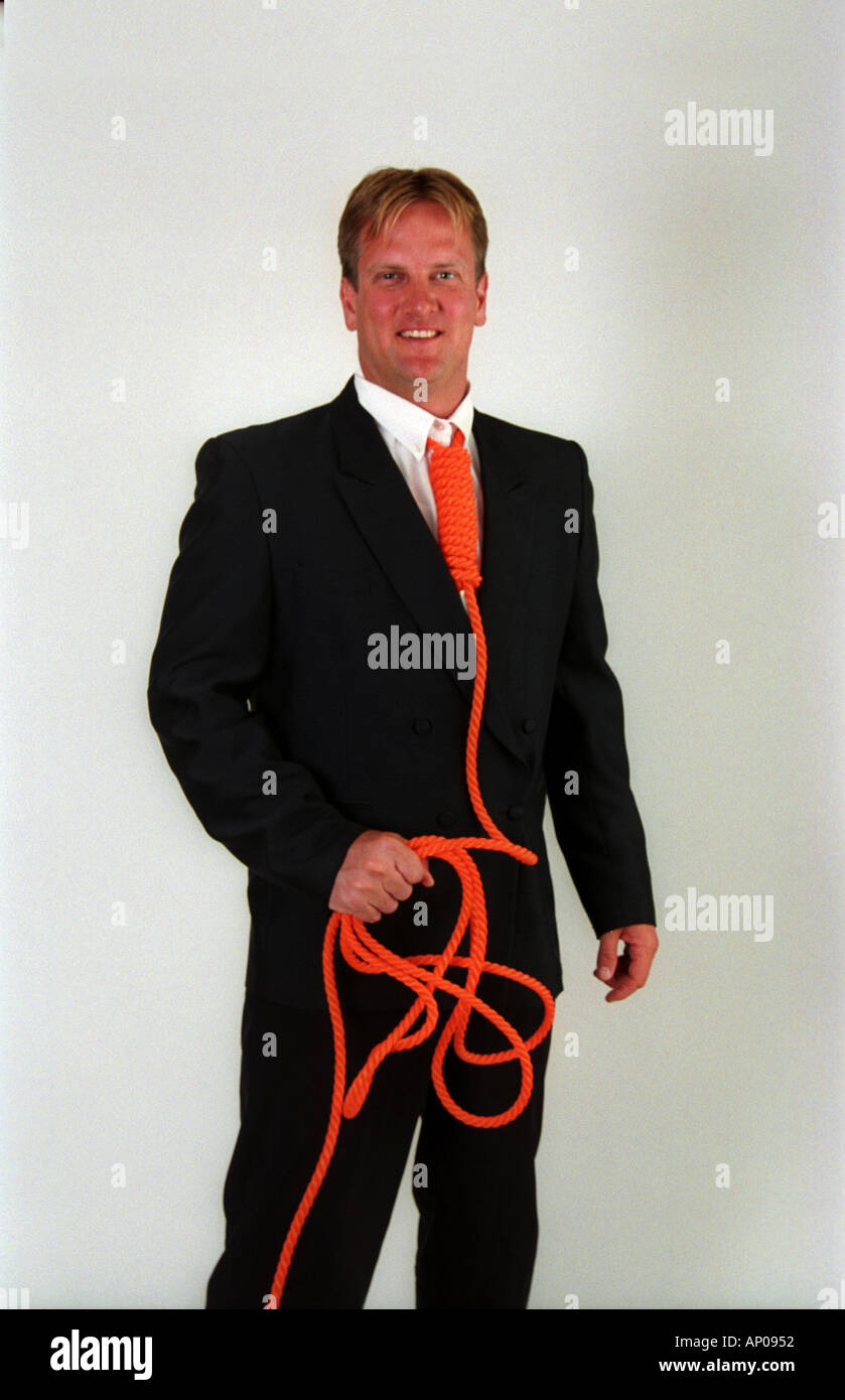 Necktie party going to work with a noose around your neck man tied up ...