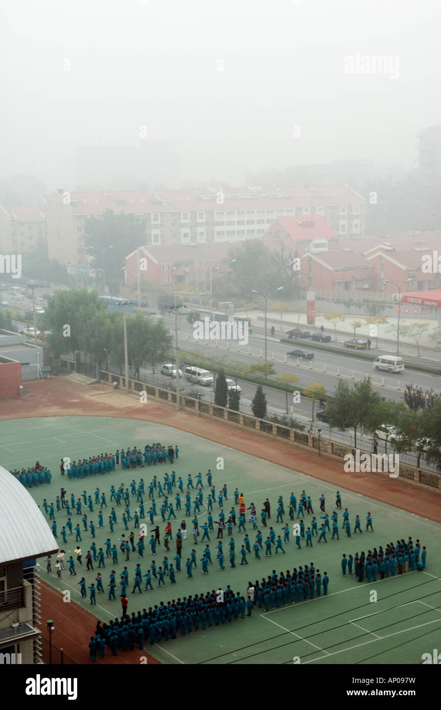 Chinese school children exercising hi-res stock photography and images ...