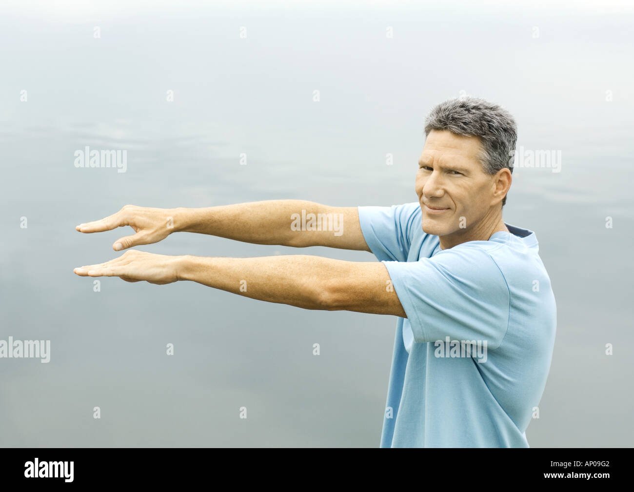 Mature man exercising in hi-res stock photography and images - Alamy