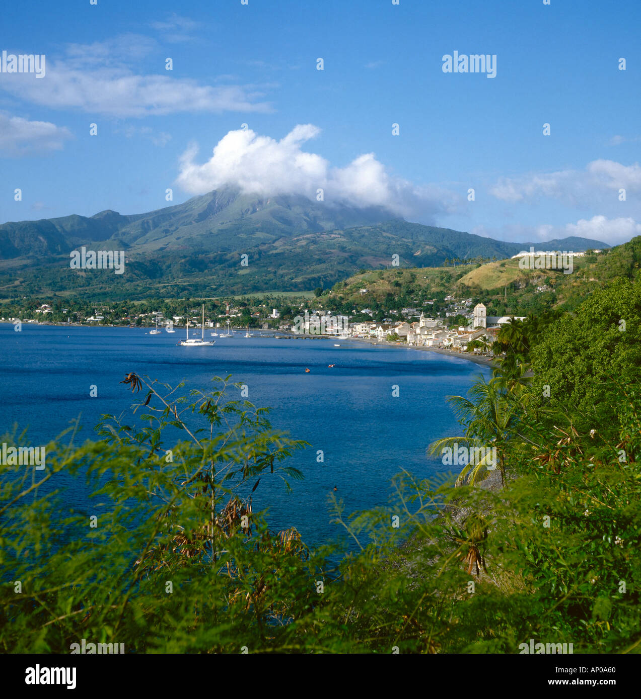 St Pierre and Mount Pelee Martinique West Indies Stock Photo - Alamy
