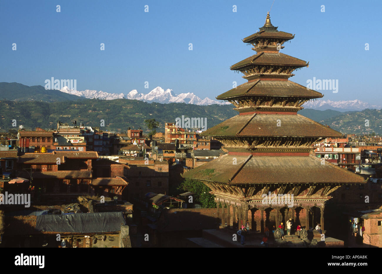 Siddhi Lakshmi Temple in the town of Bhaktapur Kathmandu valley with ...