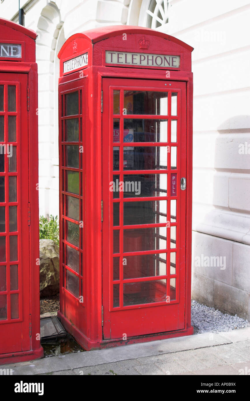 A traditional British red telephone box. Rochdale, Greater Manchester ...