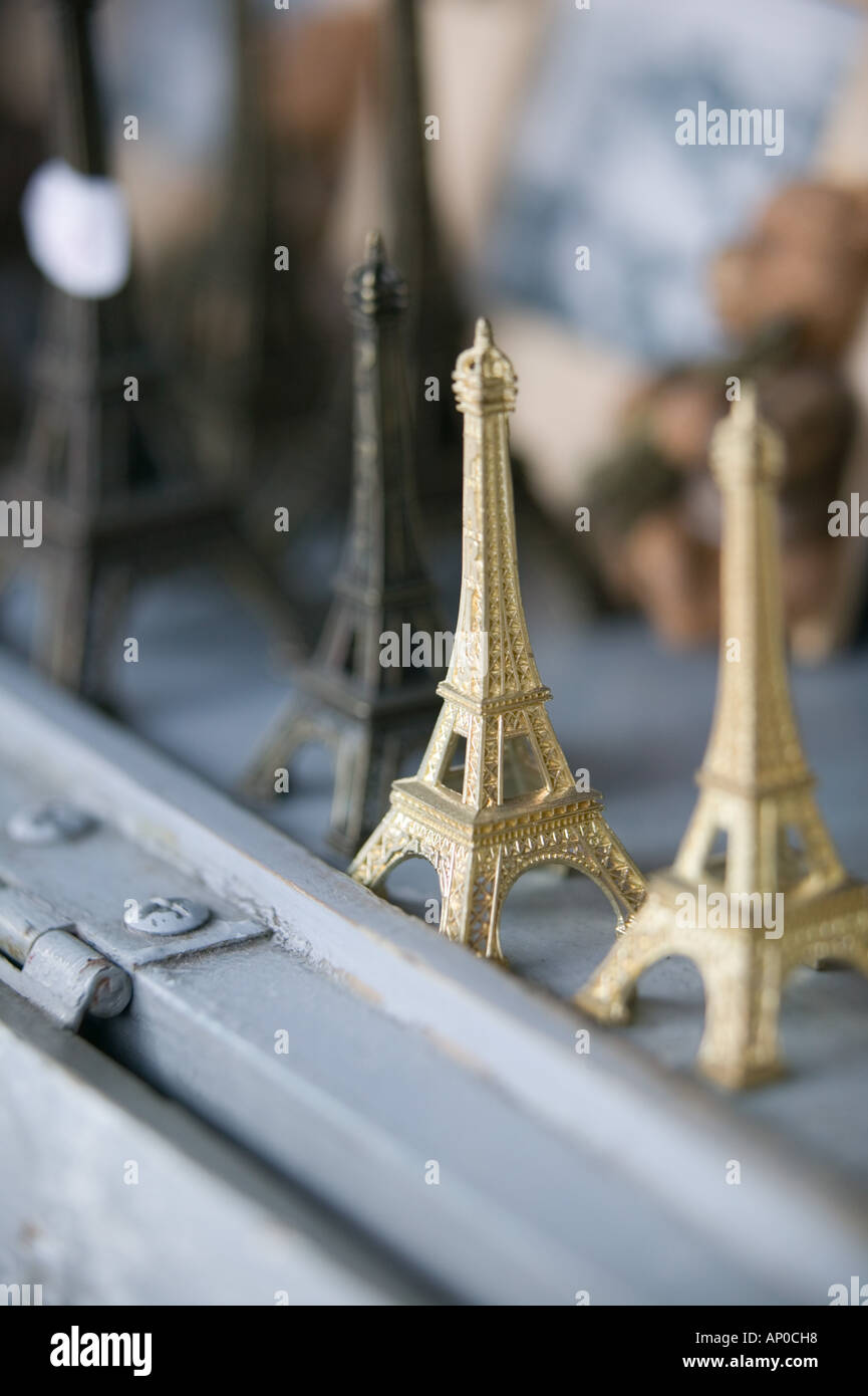 Europe, France, Paris, Left Bank: Eiffel Tower Miniatures Stock Photo ...