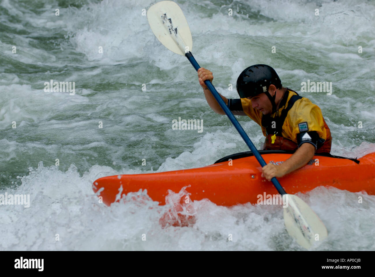 Kayaker in white water on the Pacuare River Costa Rica Stock Photo - Alamy