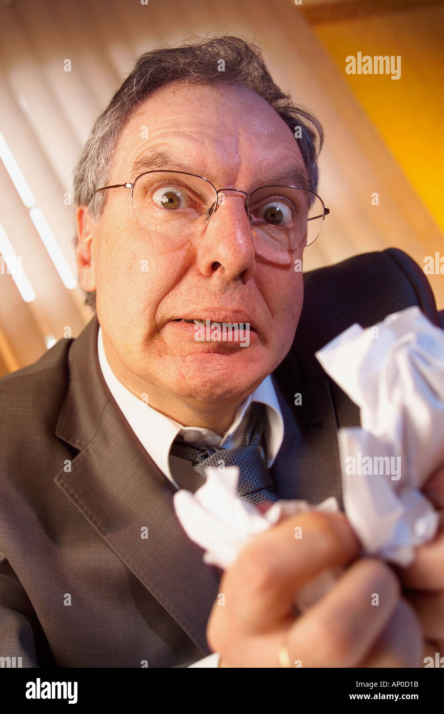 Angry Middle Aged Businessman Stock Photo - Alamy