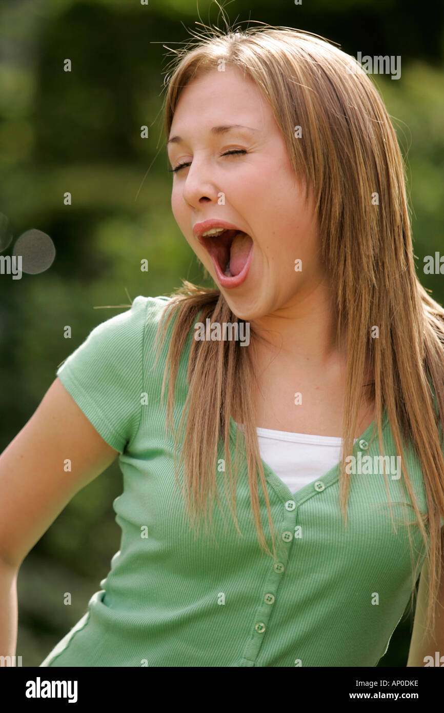 Pretty girl winking close hi-res stock photography and images - Alamy