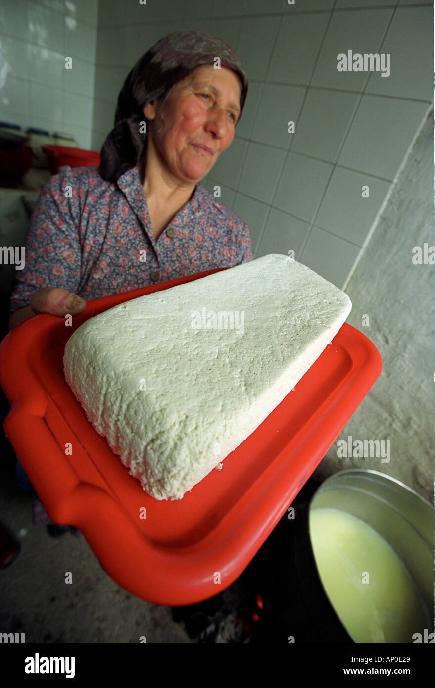 Traditional cheese making in Cyprus Stock Photo - Alamy