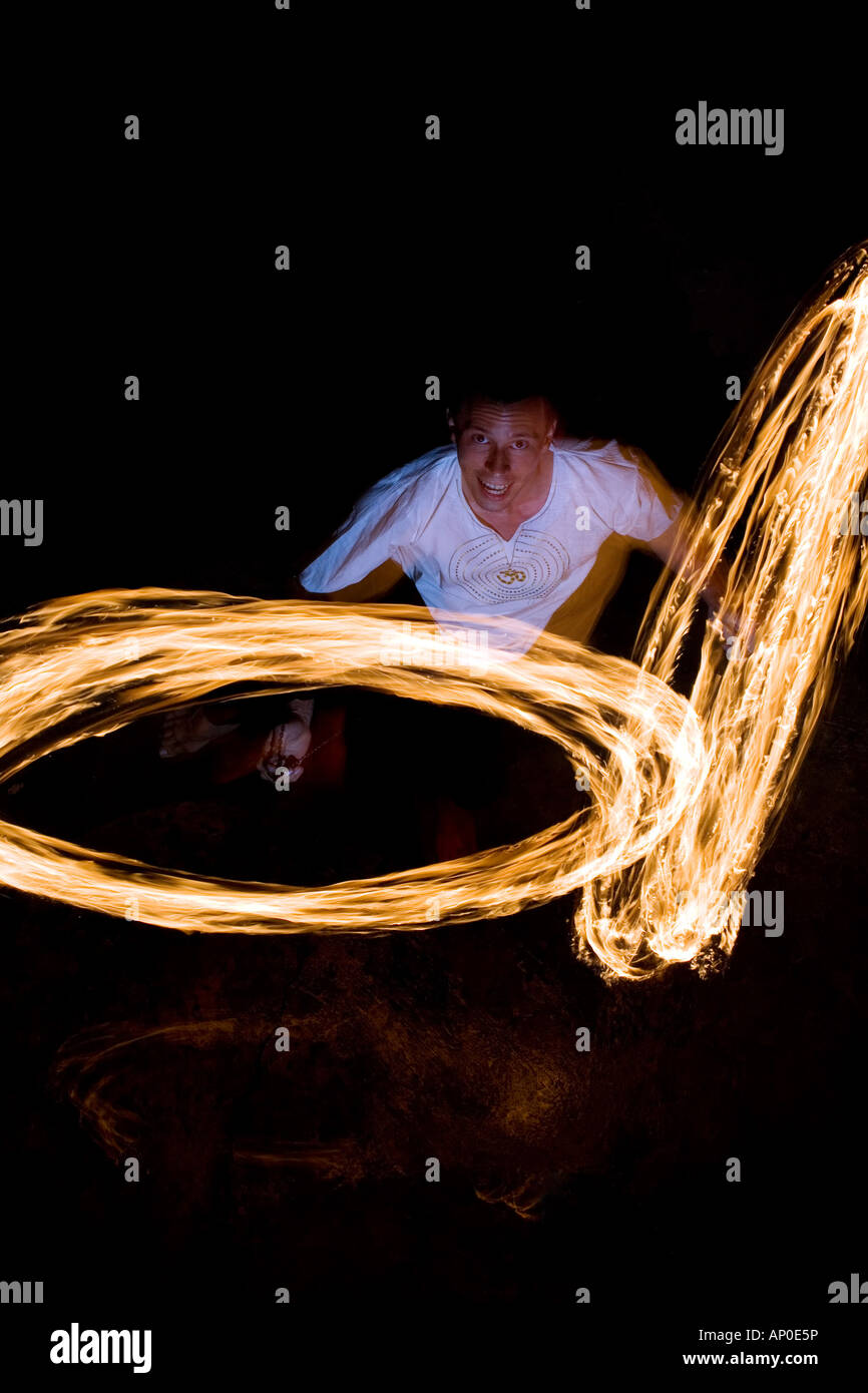 Fire dancers patternMan Fire dancing with fire sticks at night. India ...