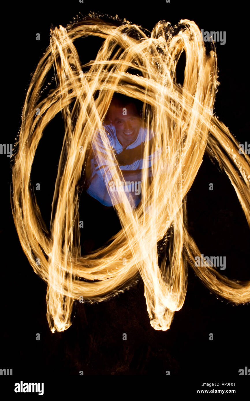 Fire dancers patternMan Fire dancing with fire sticks at night. India ...
