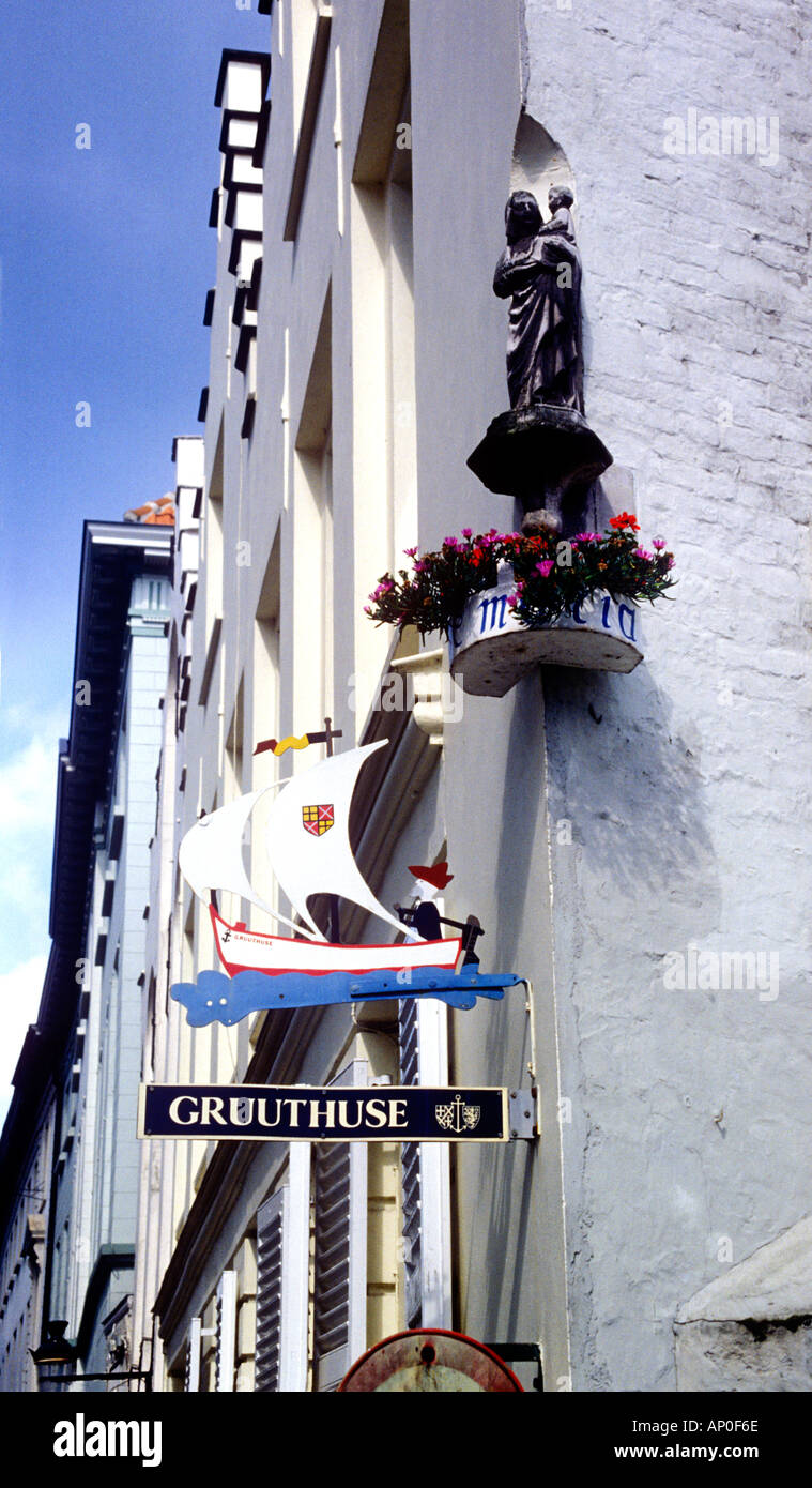Decorative street sign, Bruges Belgium Stock Photo - Alamy