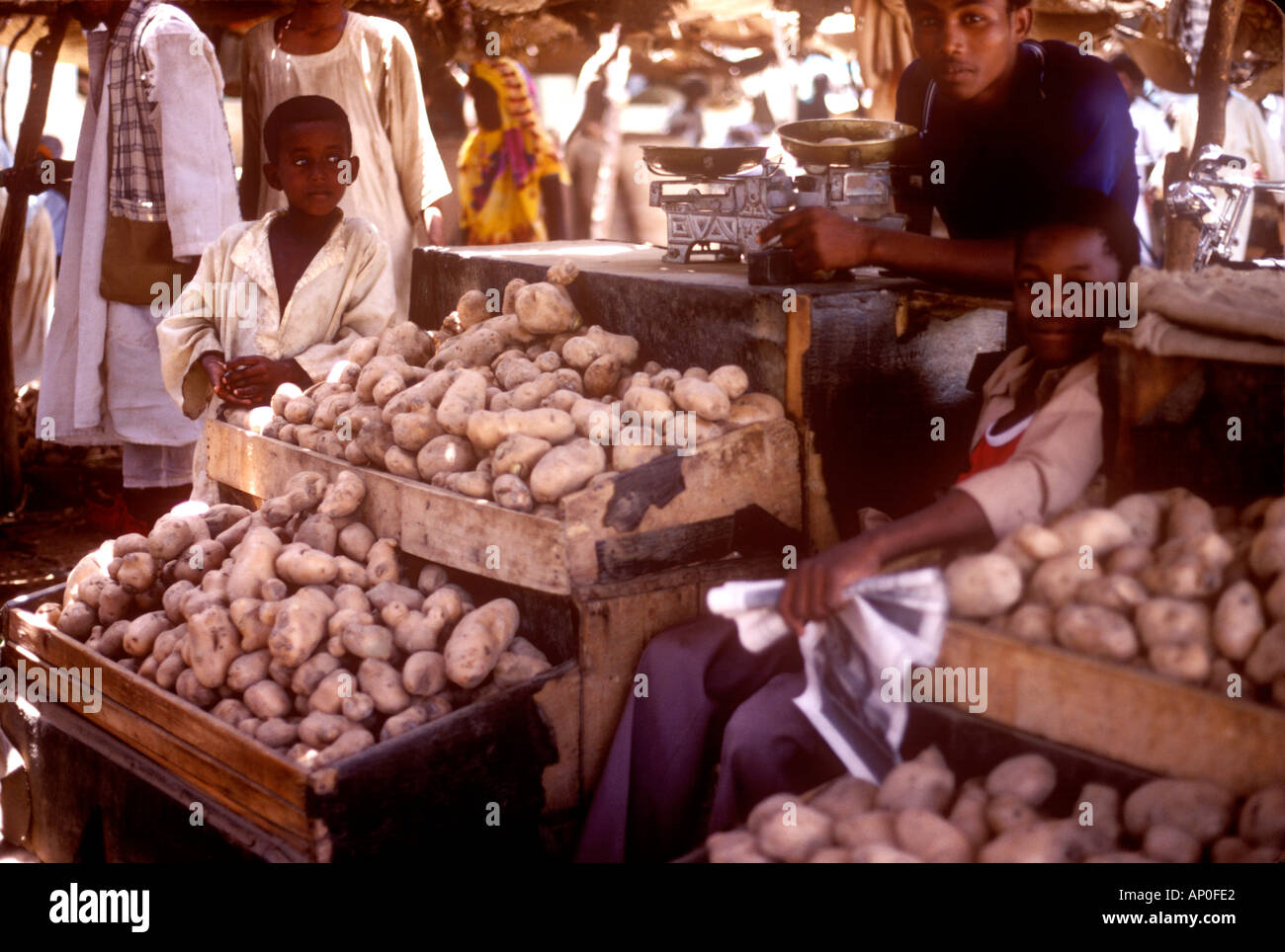 Potato stall in market Kassala Sudan Africa Stock Photo - Alamy