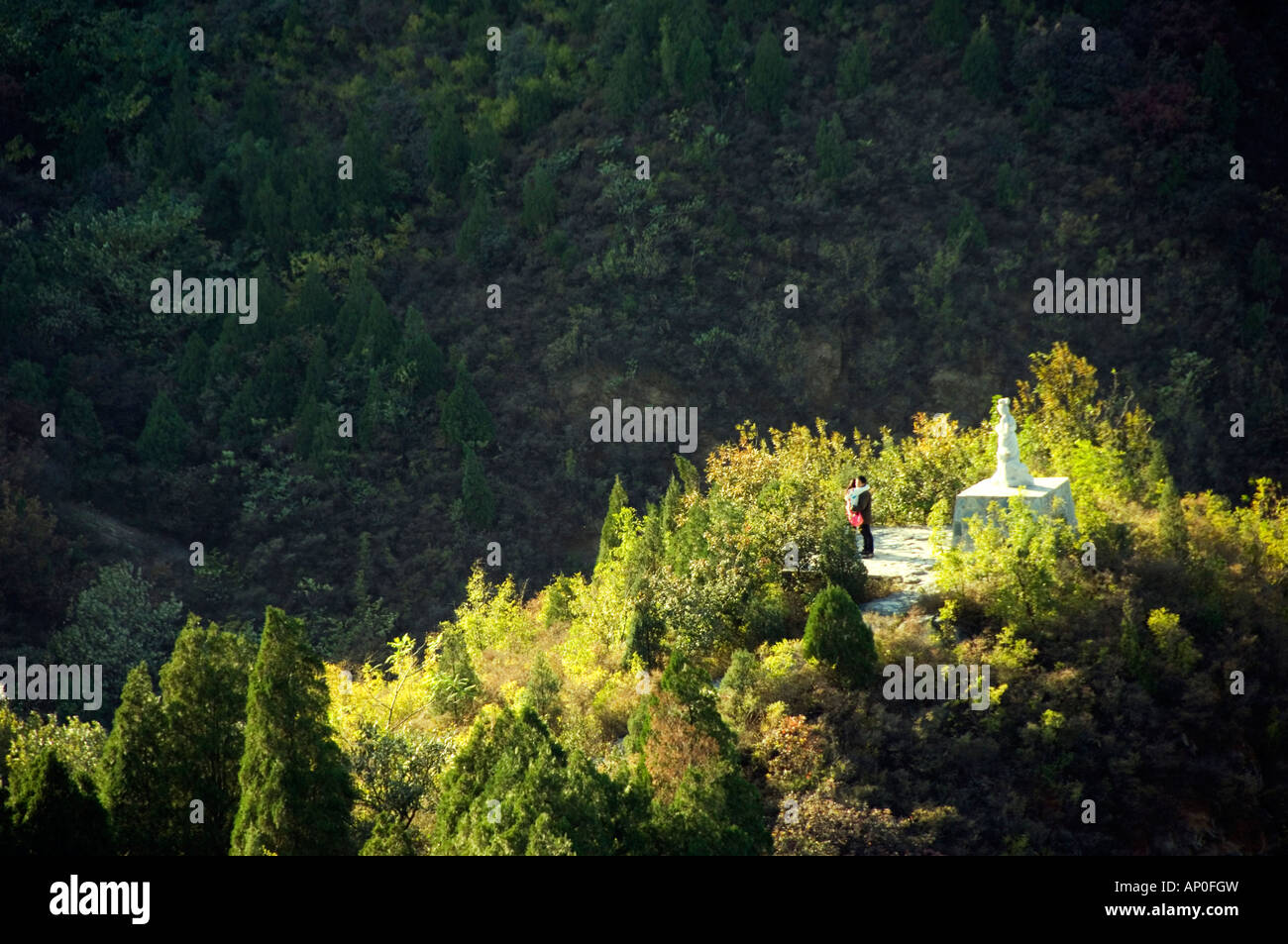 hillside monument at Baiwangshan Forest Park Beijing China Stock Photo ...