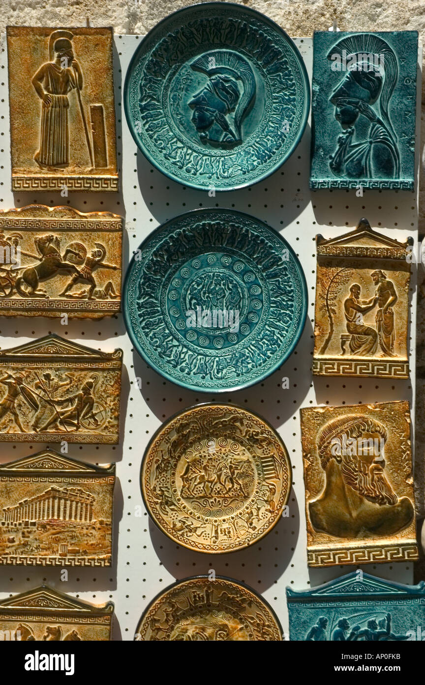 Europe, Greece, Dodecanese Islands, Rhodes: replica pottery in shop of ...