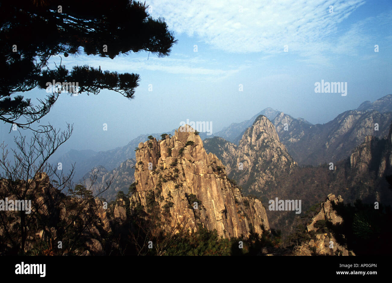 Beautiful scenery in the Yellow mountain range in Anhui province China ...